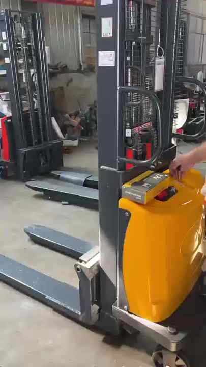 JICHUAN Semi Electric Hydraulic Stacker Forklift 1500kg/2000kg Support ...