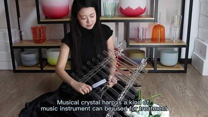 Crystal Singing Harp With Stand Chakra Notes 432hz 440hz Crystal Harp ...