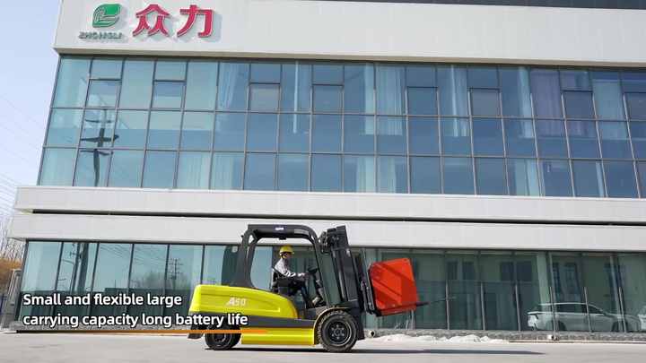 4 Wheel Electric Forklift Wide View 2 3 Stage Mast with Charger 1ton 1 ...