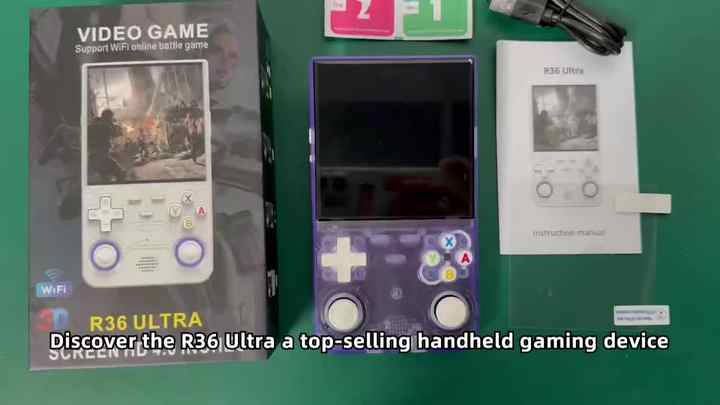 R36 ultra R36 Ultra Handheld Gaming Console Wifi 64GB Linux RGB Light ...
