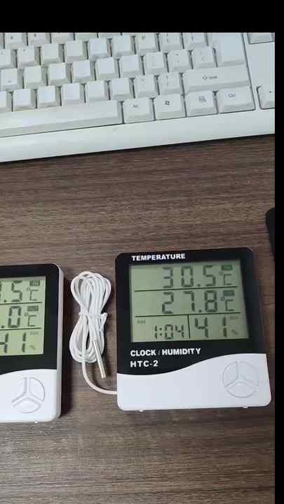 Digital Temperature & Humidity Meter with Clock Function LCD Display ...