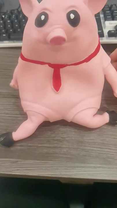 Pink TPR Pig Squeeze Toy-Cute Anti-Stress Relief Decompression Toy for ...