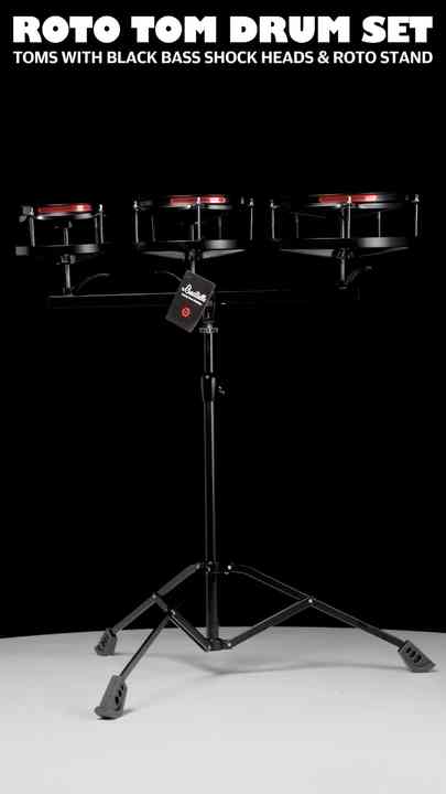Beatello 3-Piece Drum Set: 6", 8", 10" Tom Drums with Black Bass Shock ...