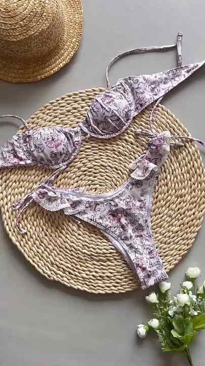 JSN Print Custom Logo Bikini Set Quick Dry Plus Size Floral Women Swim ...