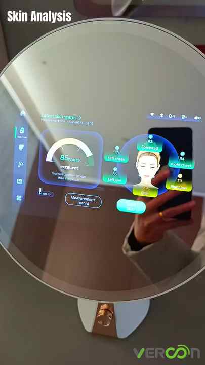 2025 Smart Beauty Mirror - AI Skin Analysis & Bluetooth Music