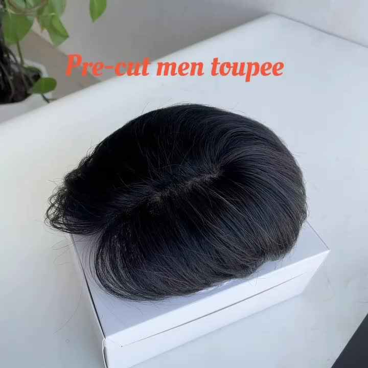 Pre-cut Silk Base Toupee for Men - High Quality Hair Replacement