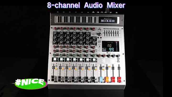 TX-8 Digital Audio Mixer - Professional 8 Channel DJ Console