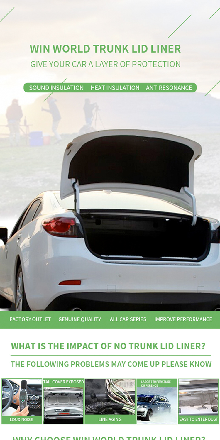 Original Size Hyundai Accent Trunk Lid Liner - Black Felt Car Part for ...