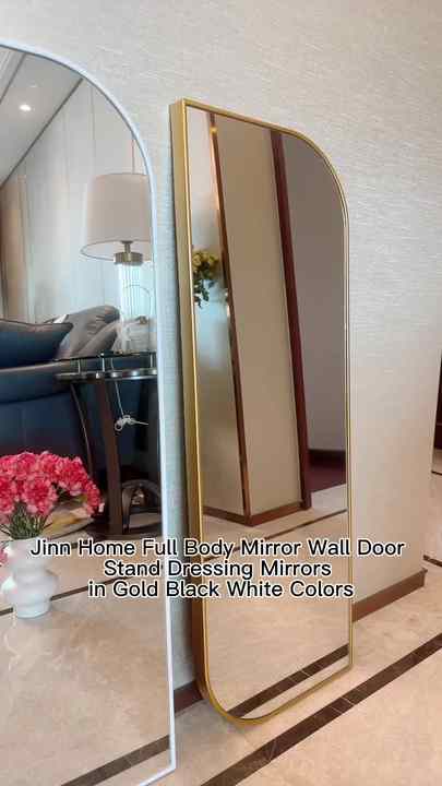Jinn Home Modern Dressing Mirrors Full Body Gold Black White Glass Wall ...