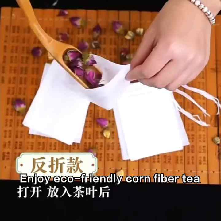 Folding Biodegradable Corn Fiber Tea Bags - Custom Sizes