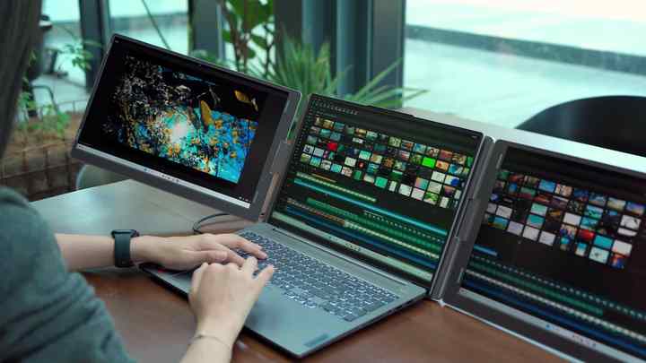 16 Inch Portable Monitor with Type-C Port 1 Cable for 2 Screens LCD ...