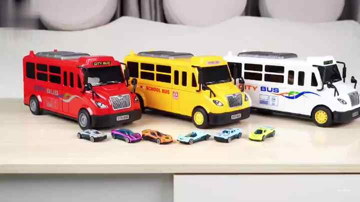 Folded Friction City Bus Toy Track Length 1.4 Meters Plastic Kids Toys ...