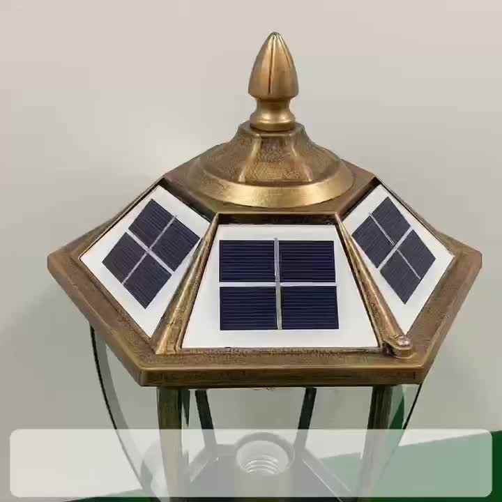 Antique Brass Bronze Solar Lights - Classic Garden Ambiance