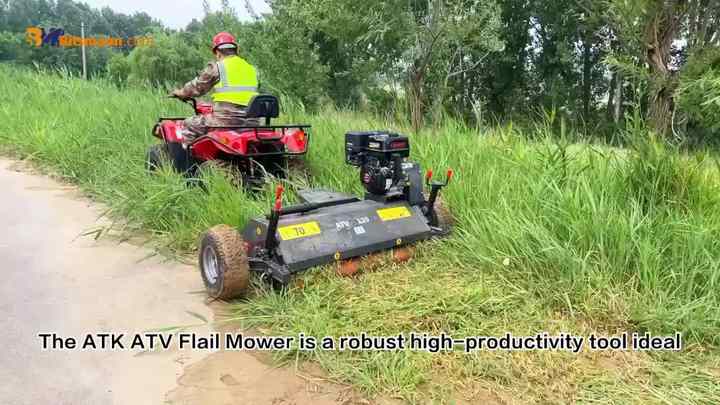 ATK Heavy Duty ATV Mounted Flail Mower Gearbox High Productivity 15HP ...