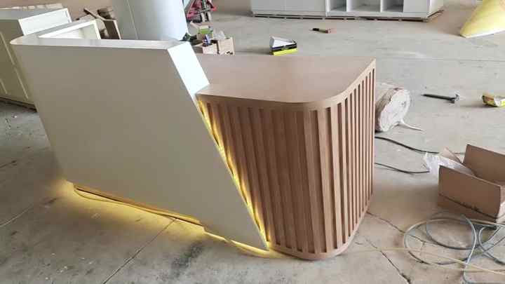 Modern MDF Reception Desk with LED Light for Beauty Salon