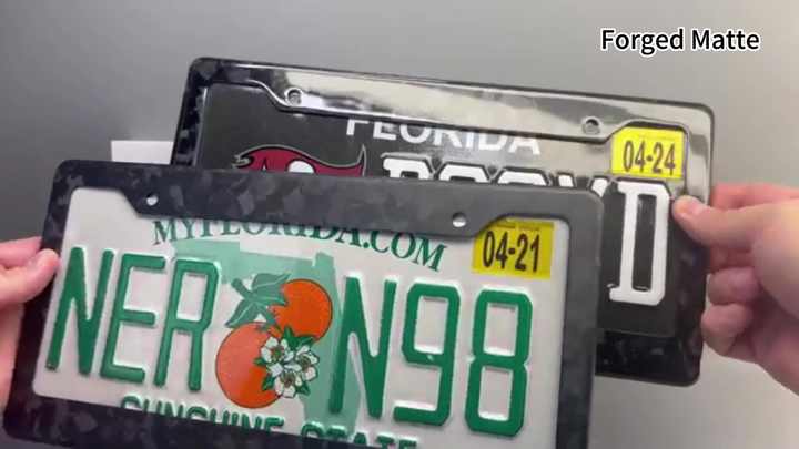 Carbon Fiber + Epoxy Resin License Plate Frame 2 Holes Glossy/Matte ...
