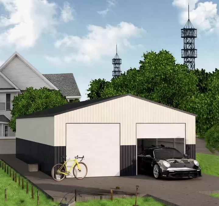 CG2574-H305 Steel Double Garage Outdoor 2 Car Metal Garage Metal Car ...