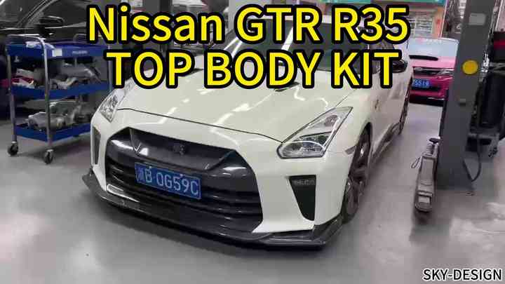 For Nissan GTR R35 Body Kit Upgrade TS Front & Rear Bumper Side Skirts ...