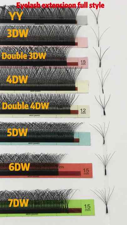 12 Lines 3D/4D/5D/6D/7D/8D/9D/10D W Shape Handmade Matte Volume Fans ...