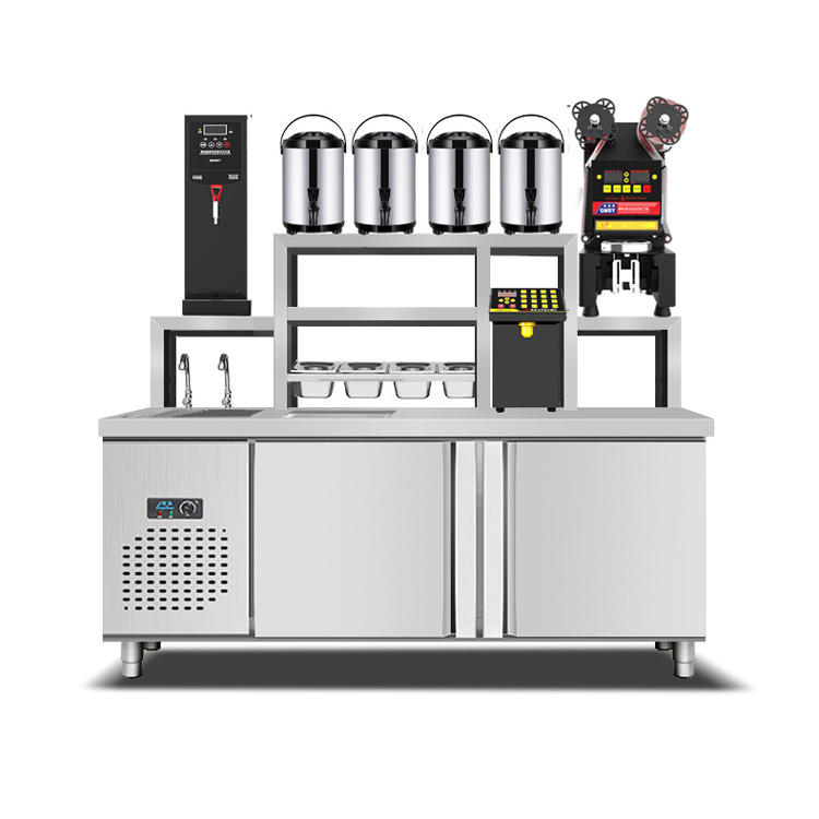 150/180/200cm Beverage Bar Tea Milk Bubble Tea Counter with Container ...