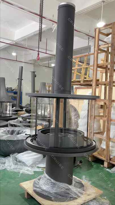 CRUISE Circular Glass Enclosed Wood Stove Cottages Commercial Hotels ...
