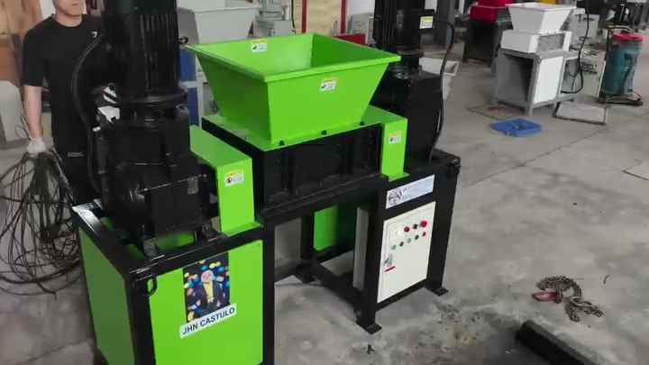 Full Automatic Double-Shaft Tire and Bicycle Tire Shredder Machine ...