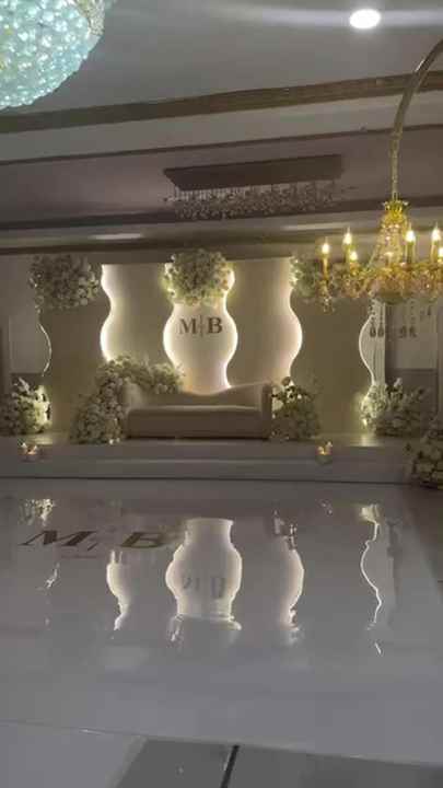 NIKA Wedding Stage Wave Backdrop Panel LED S Shape Wave Rim Acrylic ...