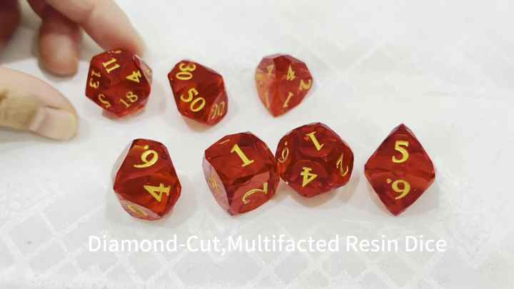 Custom Precision Diamond Cut Resin Dice Set with Foil Core Inclusions ...
