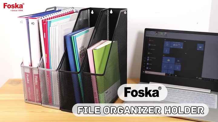 Foska Magazine Rack - Durable Black Rectangular Metal Organizer