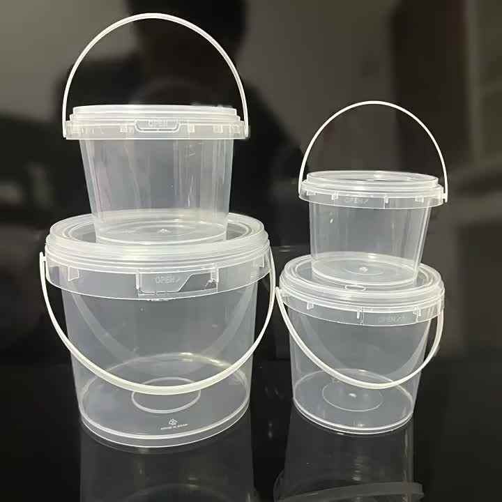 Custom Disposable Transparent PP Plastic Bucket 12oz 16oz 24oz 32oz for ...