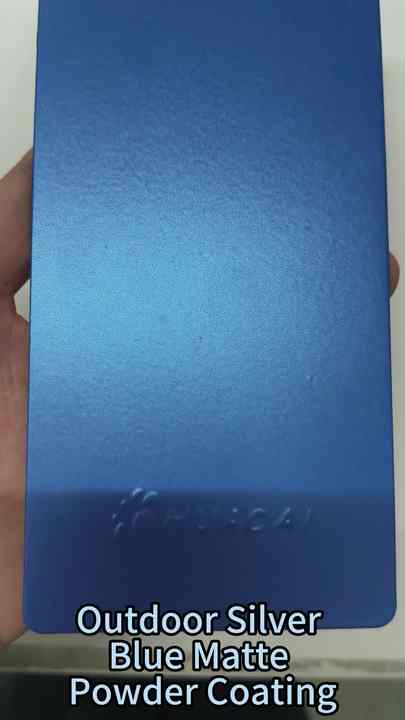 Bonded Metallic Silver-Blue Powder Coating with Matte Finish for ...