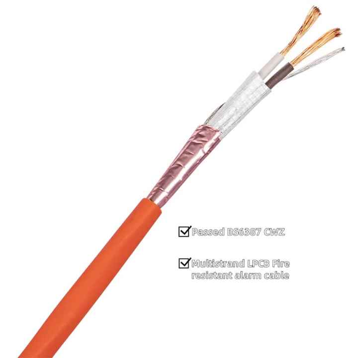 Cable Fire Alarm LPCB PH120 2x1.5m Shielded Multi-Strand OFC Fire ...