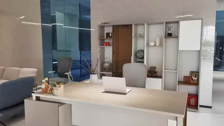 Business Furniture Set L Shaped Wood Color Executive Boss Manager ...