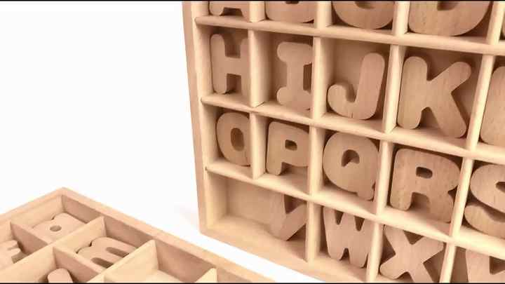 Unisex Beech Wood Lower Letter Capital Letter Leaning Blocks Early ...