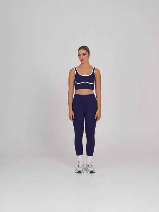 Athleisure Wear Women Contrast Double Stripe High Waist Lift Fitness ...