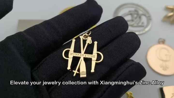26009 Fashion Design Engraved Brand logo Custom Metal Pendant Charm ...