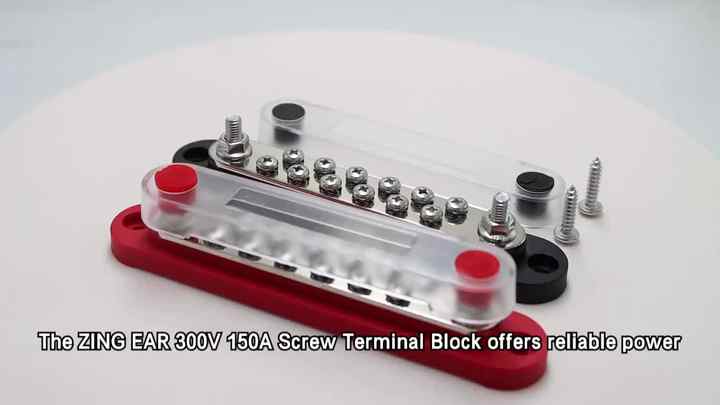 150A 12V Copper Busbar Connector Power Distribution Block with PC Cover ...