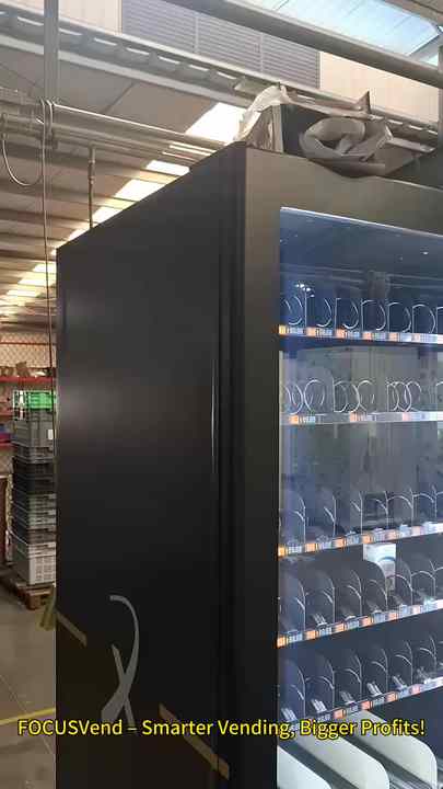 Giant Touchscreen Elevator Vending Machine - Cold Drinks & Snacks
