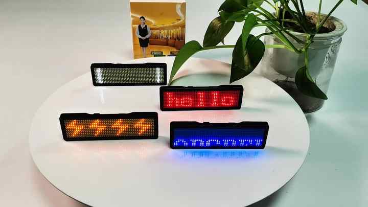 Led Programmable Display Board Flashing Scrolling Plastic Badge Custom ...