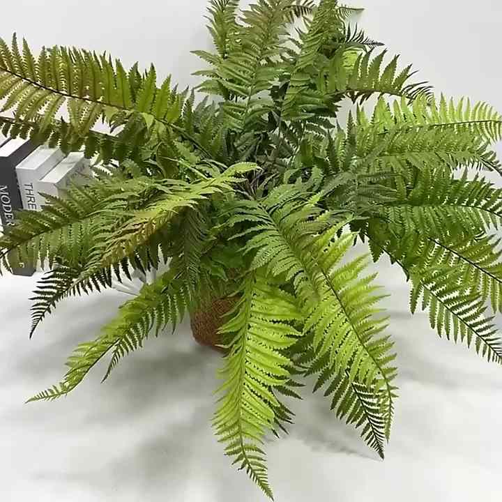 Real Touch Fern Leaves Stem Artificial Greenery Leaf Decoration Potted ...