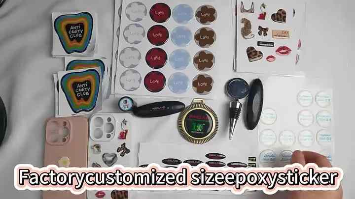 Custom Raised Logo Sticky Epoxy Gel Glue Label Printing Soft Crystal ...