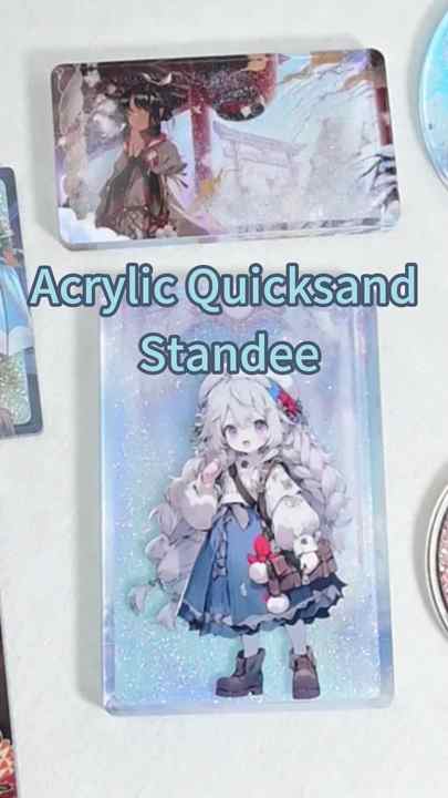 Customized Logo Acrylic Quicksand Standee Glitter Anime Holographic ...