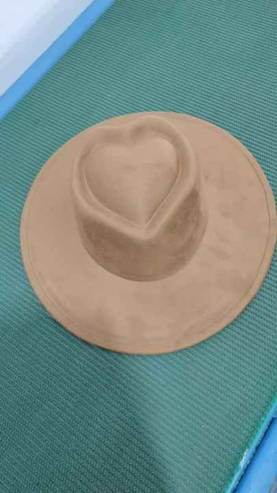 VW2506 New Fashion Heart Crown Suede Fedora Hats Wide Brim Women Sun ...