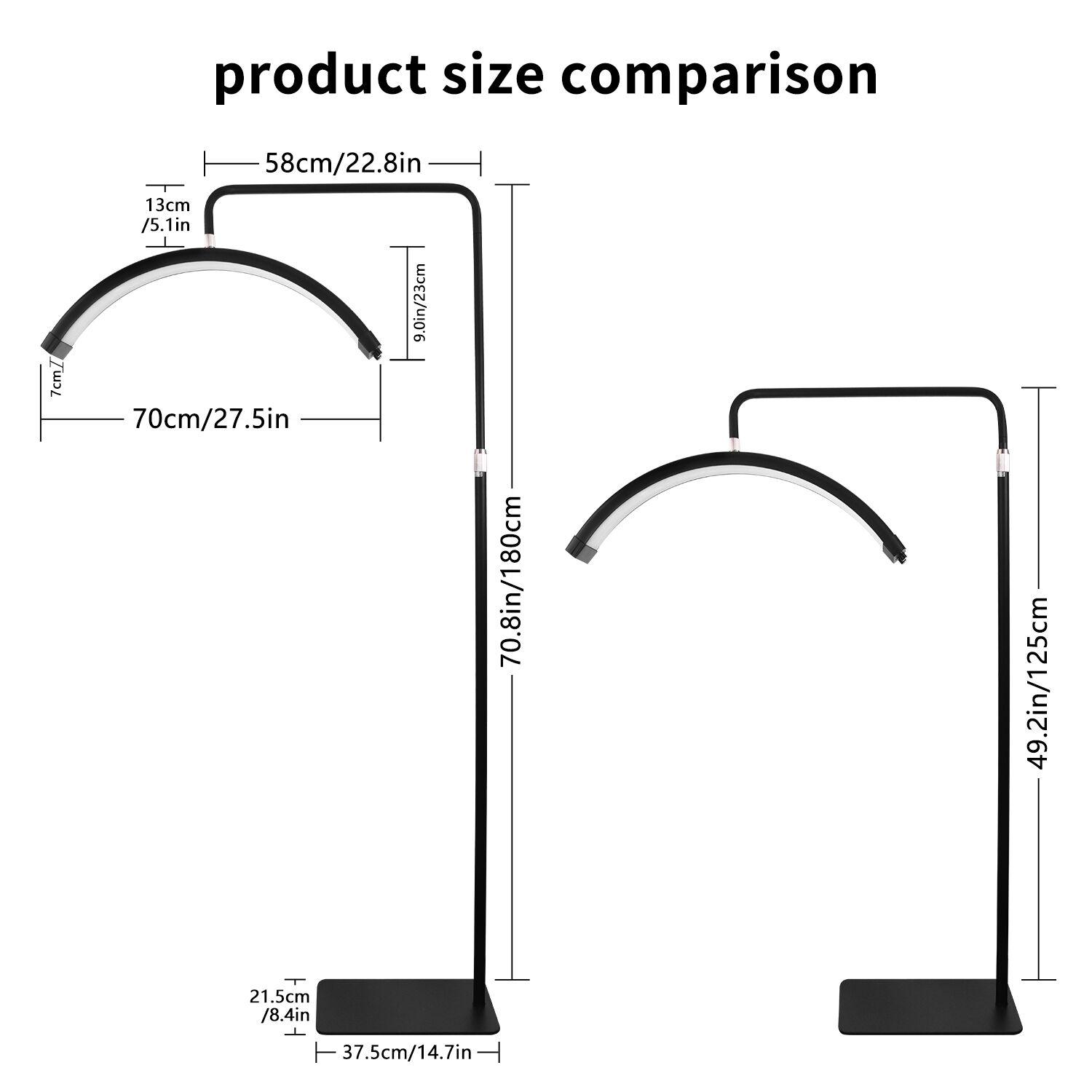 Professional Led Moon Eyelash Light Half Ring Light Extension Light for ...