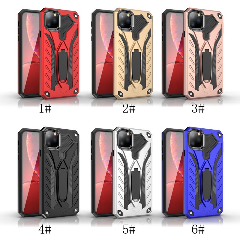 50pc/lot New anti-fall rider stand for ip 11 mobile phone shell thickened TPU for iPhone11promax protective cover and ipX XS