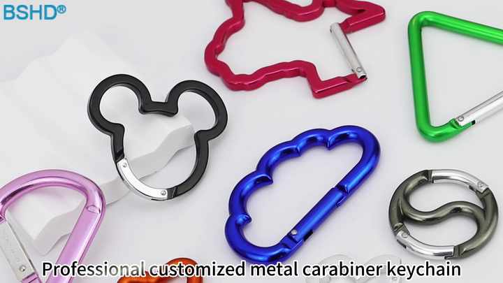 Custom Size Colorful Aluminum Star Shape Carabiner Clips