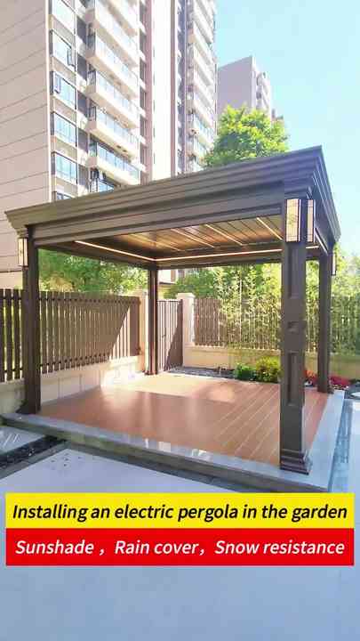 3x3m Waterproof Roof Hardtop Gazebo Patio Cover Electric Garden ...
