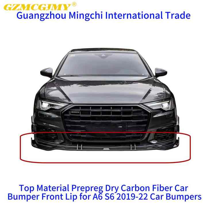 Top Material Prepreg Dry Carbon Fiber Car Bumper A6 S6 Front Lip for ...