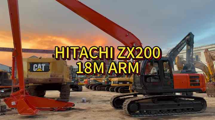 Japan 99% New Hitachi ZX200-3/3G/5G Excavator Extended Arm 20 Ton Isuzu ...