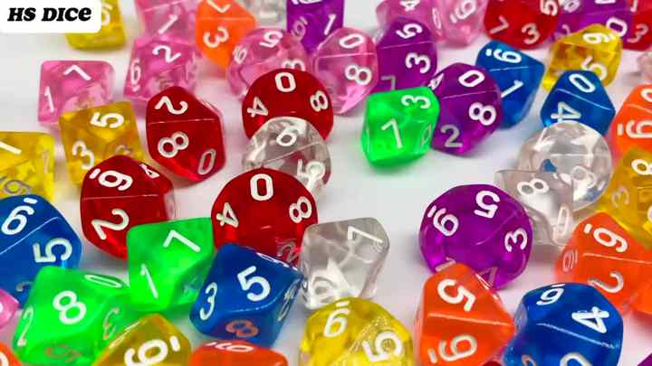 Factory Custom Number 1-10 Polyhedral Durable Dice Set Digital Printing ...